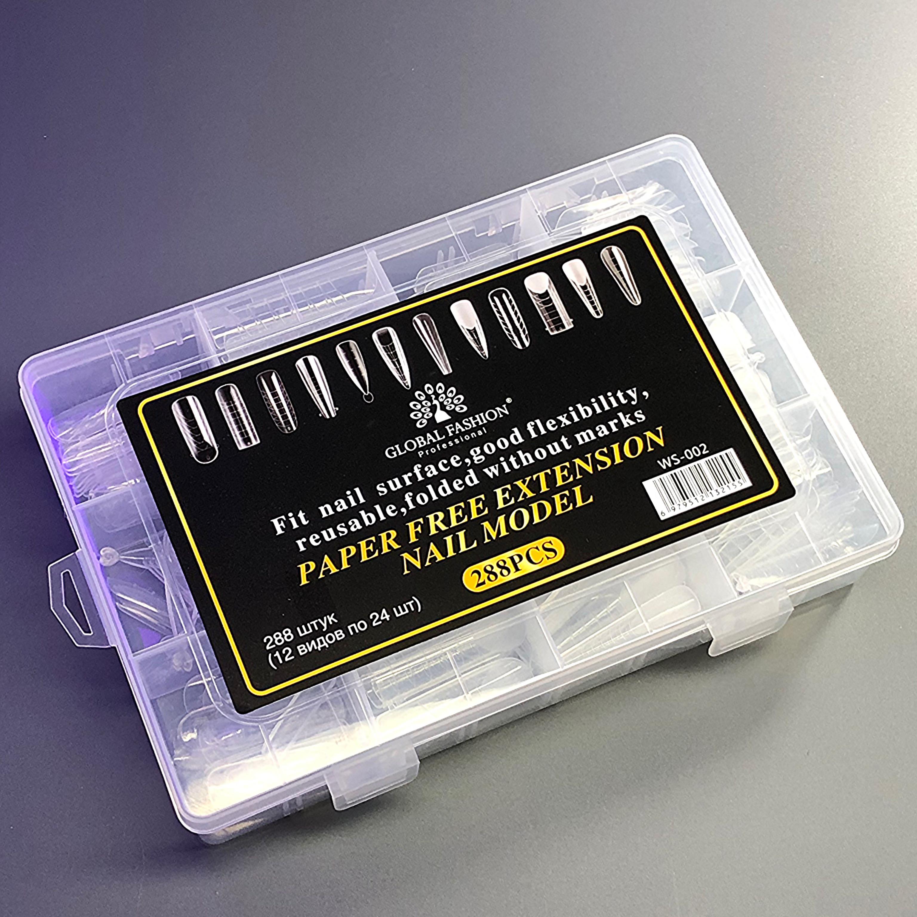 Set extensie, tipsuri reutilizabile, 12 tipuri, 288 buc